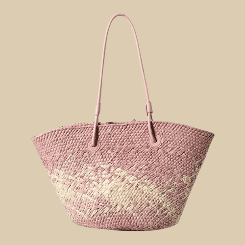 Pink Straw Bags – Straw and Leather